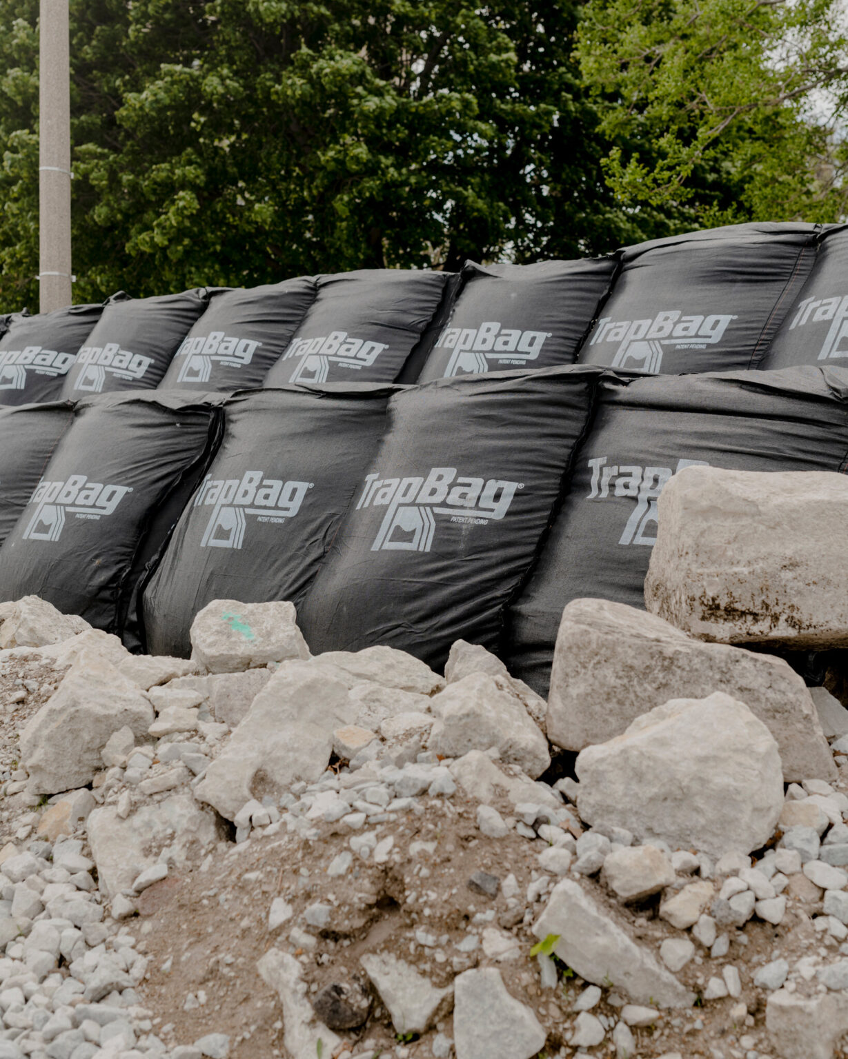 Using Rip Rap for Riverbank With TrapBag